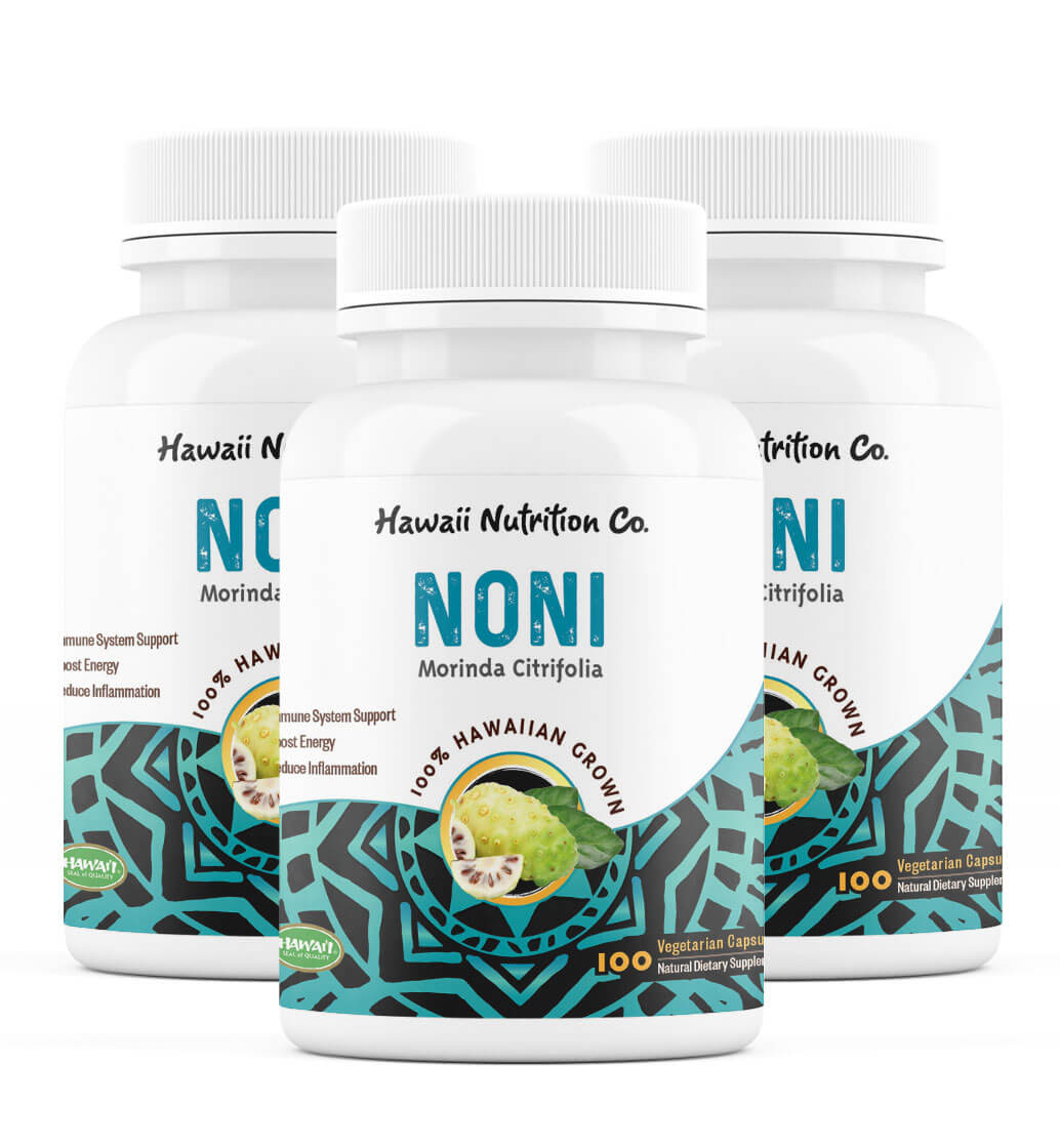 3-Pack Hawaiian Noni Capsules 100 count | Hawaii Nutrition Company