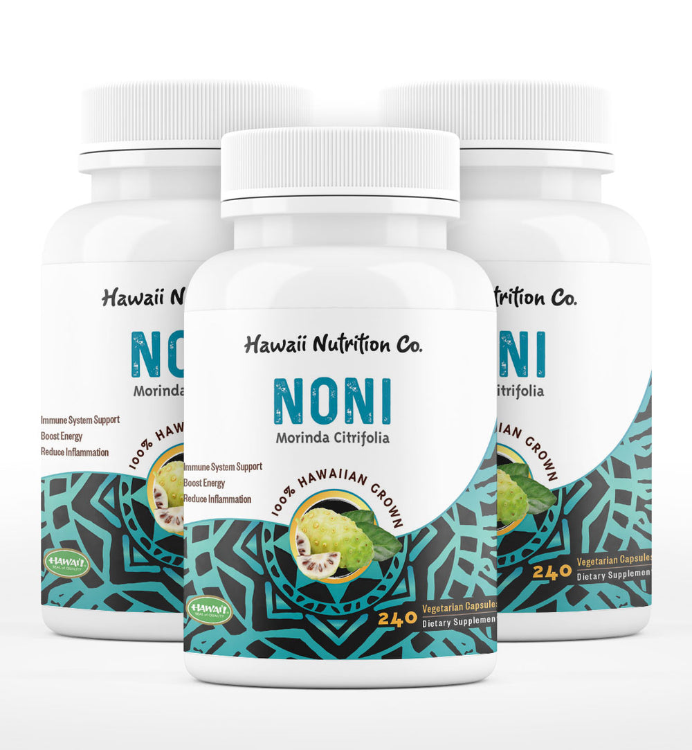 3 Bottles of Hawaiian Noni Capsules 240 count | Hawaii Nutrition Company